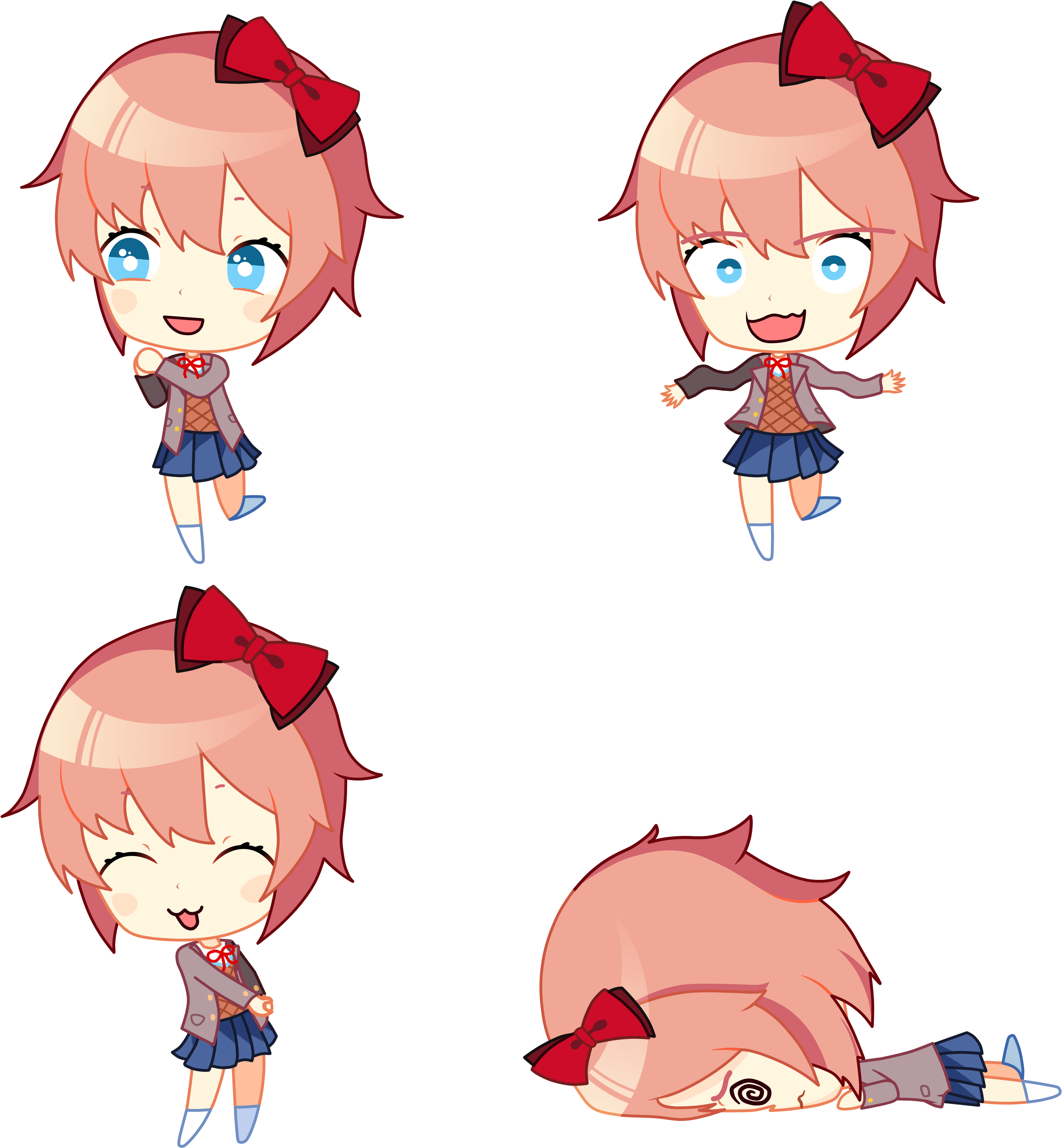Download Doki Doki Literature Club Chibi Sprites, HD Png Download - kindpng