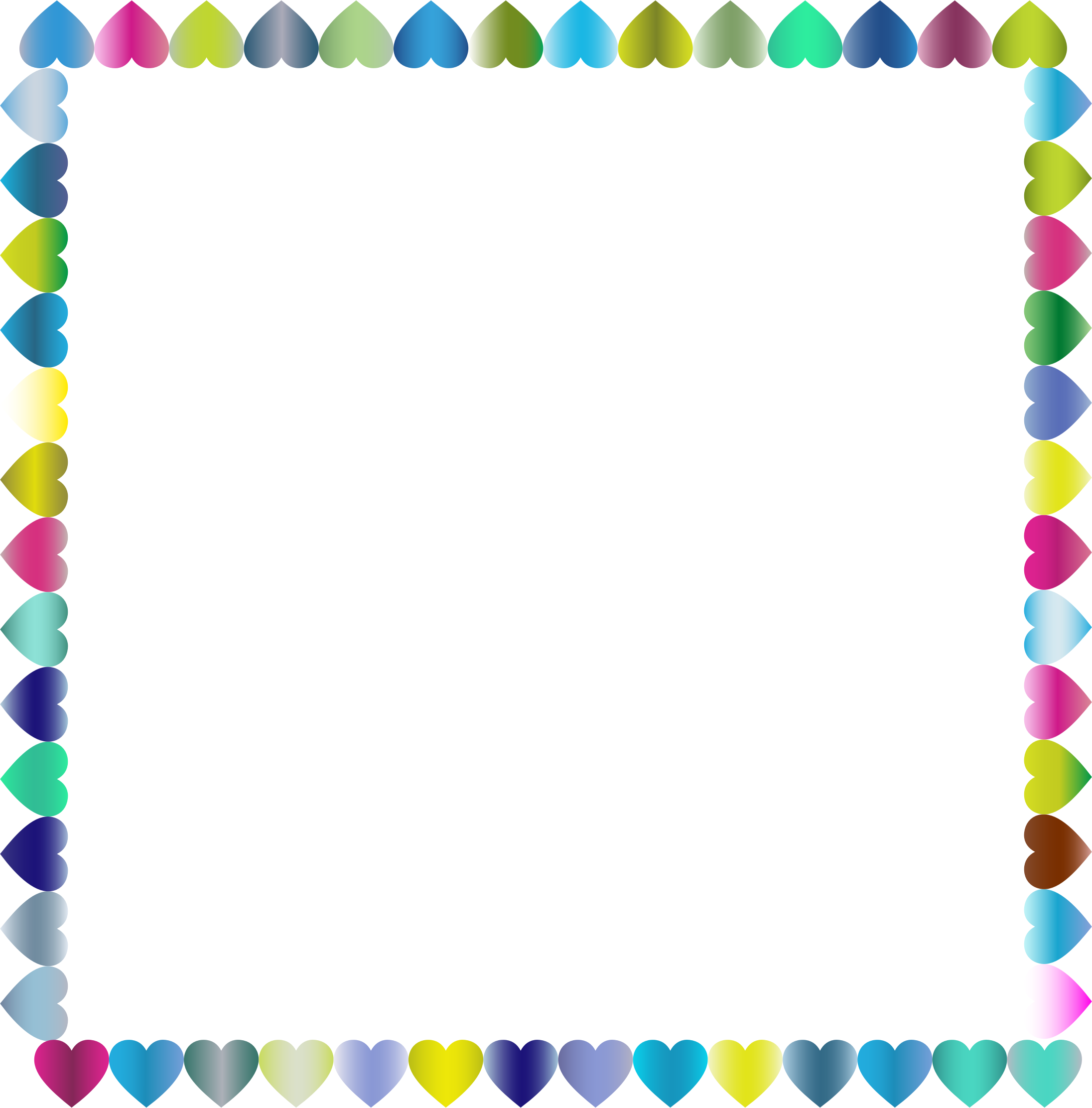 Download Prismatic Hearts Frame 4 Clip Arts - Downloadable Heart ...