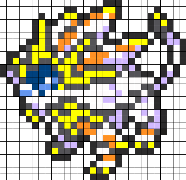Solgaleo Pokemon Sprite Perler Bead Pattern Bead Pixel Art Pokemon