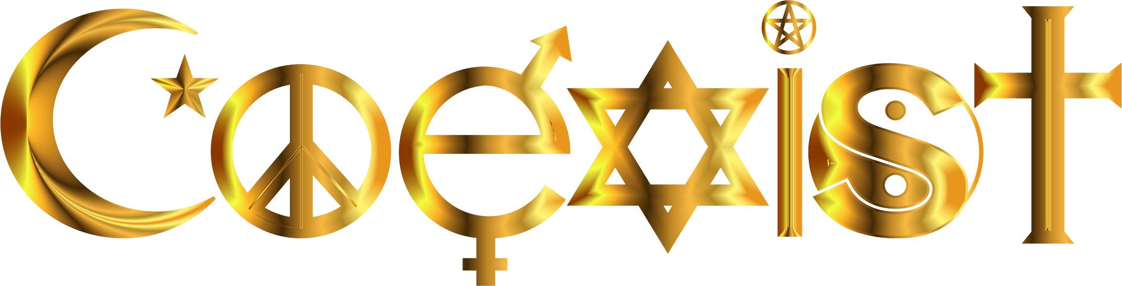 Clipart - Gold Coexist Symbol No Background, HD Png Download, free png ...