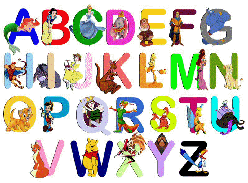 Download Disney Characters Alphabet Letters, HD Png Download - kindpng