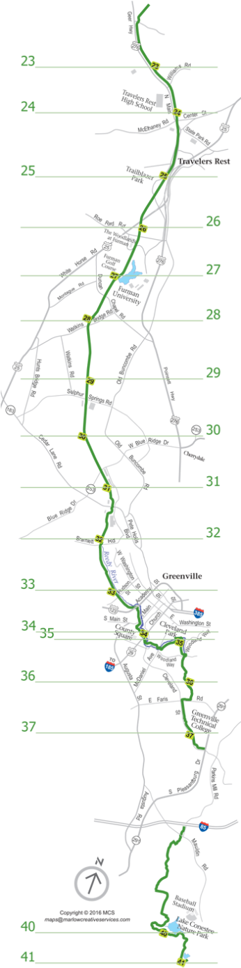 Map Of The Swamp Rabbit Trail, Maps @ Marlowcreativeservices - Swamp ...