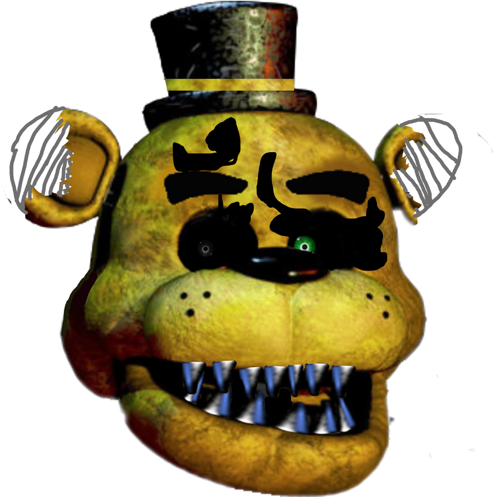 #fnaf4 Golden Nightmare Freddy - Fredbear Fnaf Face, HD Png Download ...