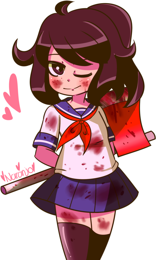 Bloody Yandere Chan By Marynaranjo - Yandere Chan Fanart, HD Png Download, free png download ...