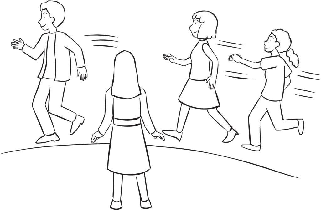 Download People Chasing Others Around A Circle As Part Of Energetic ...