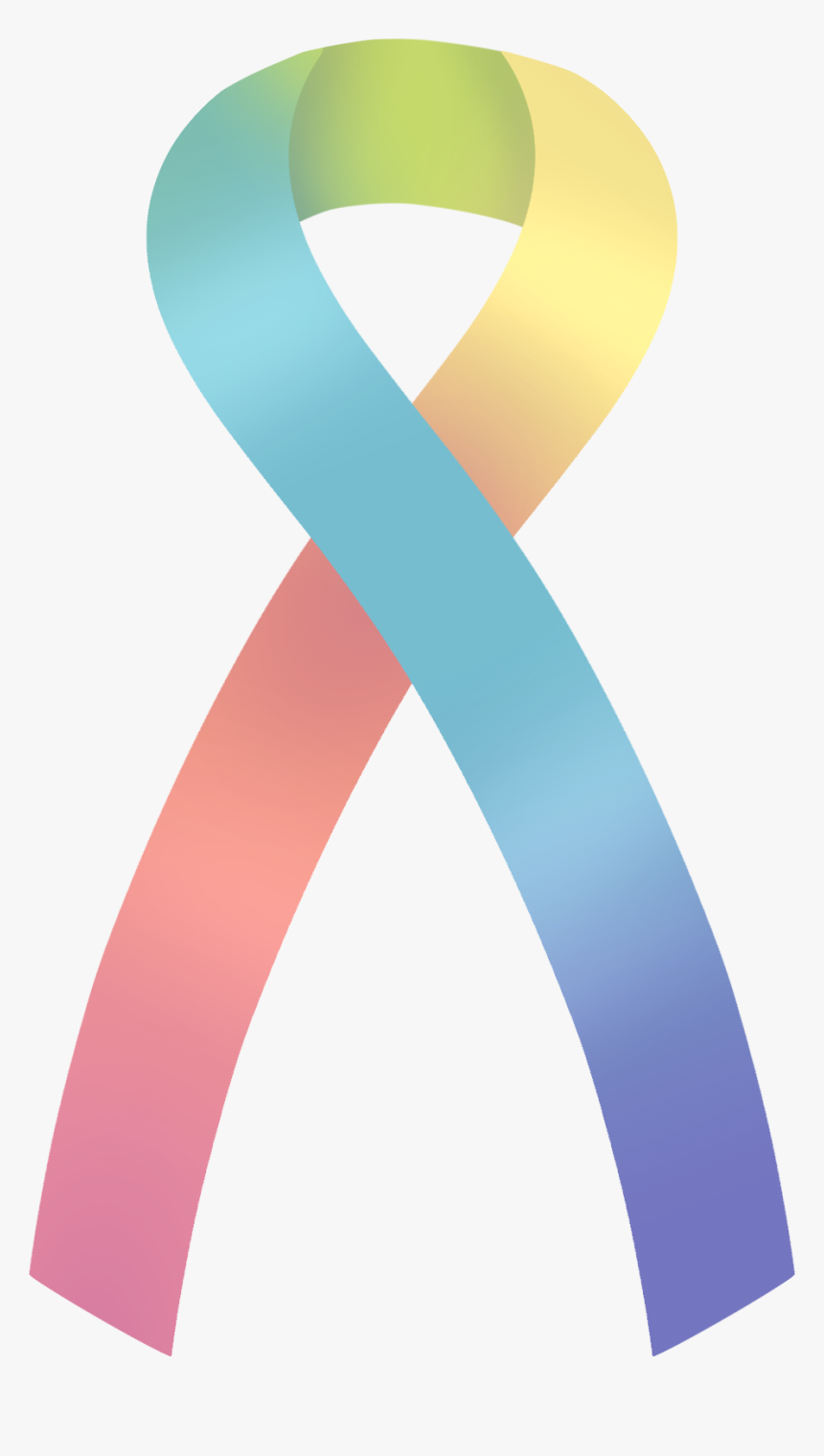 Rainbow Ribbon For Autism Pastel, HD Png Download - kindpng