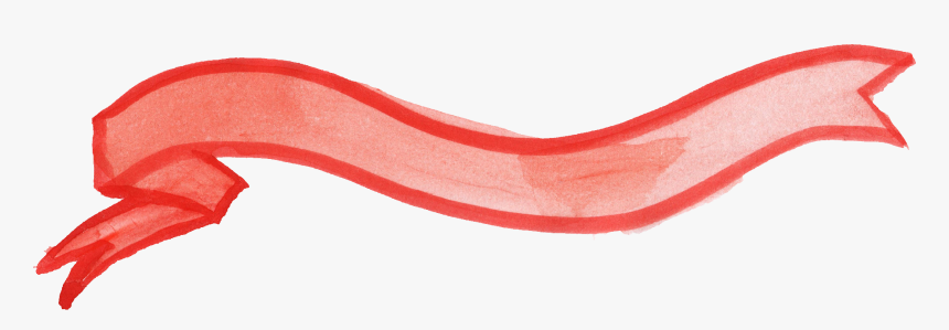 Orange Watercolor Banner Ribbon - Ribbon Tag Transparent Png, Png ...