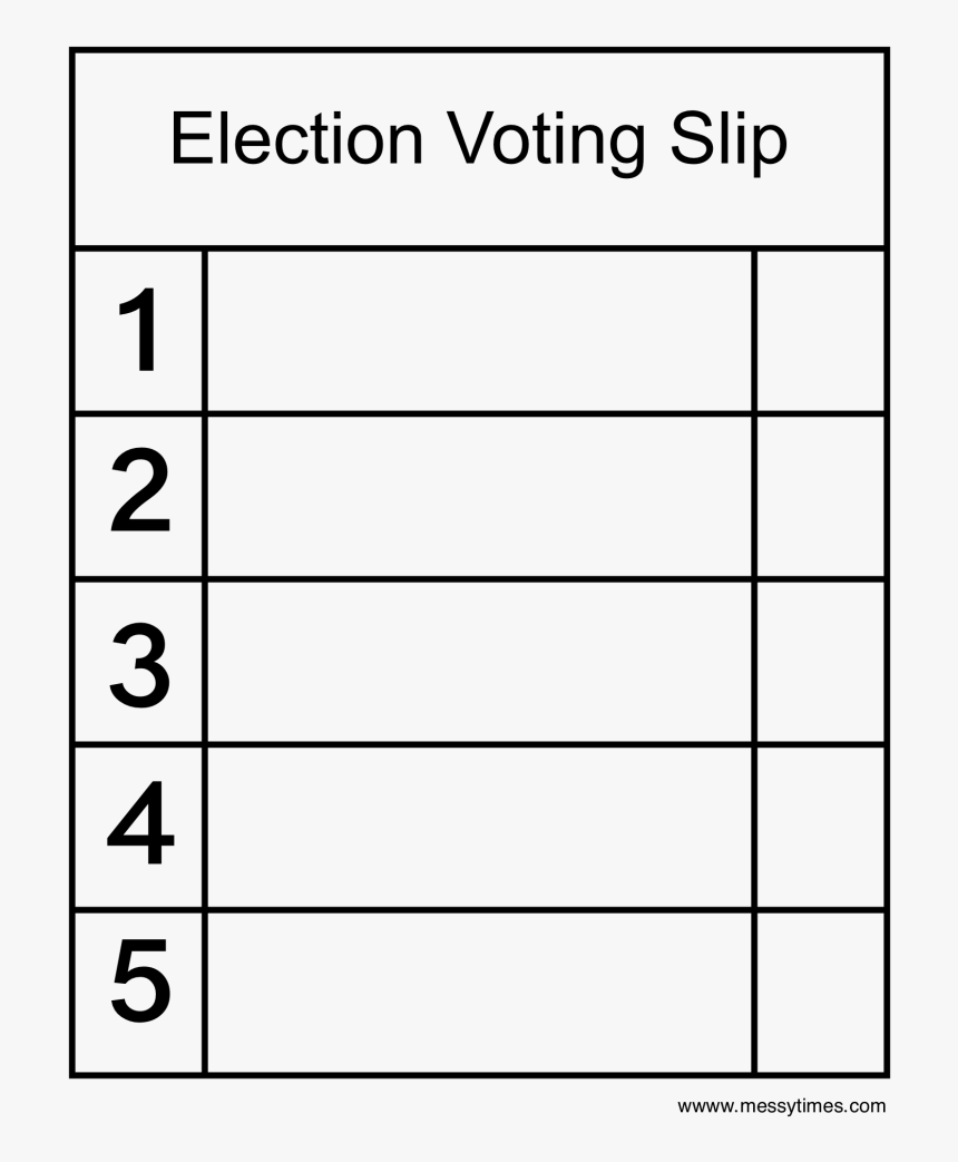 Simple Voting Success Voting Slip Template Uk HD Png Download Kindpng