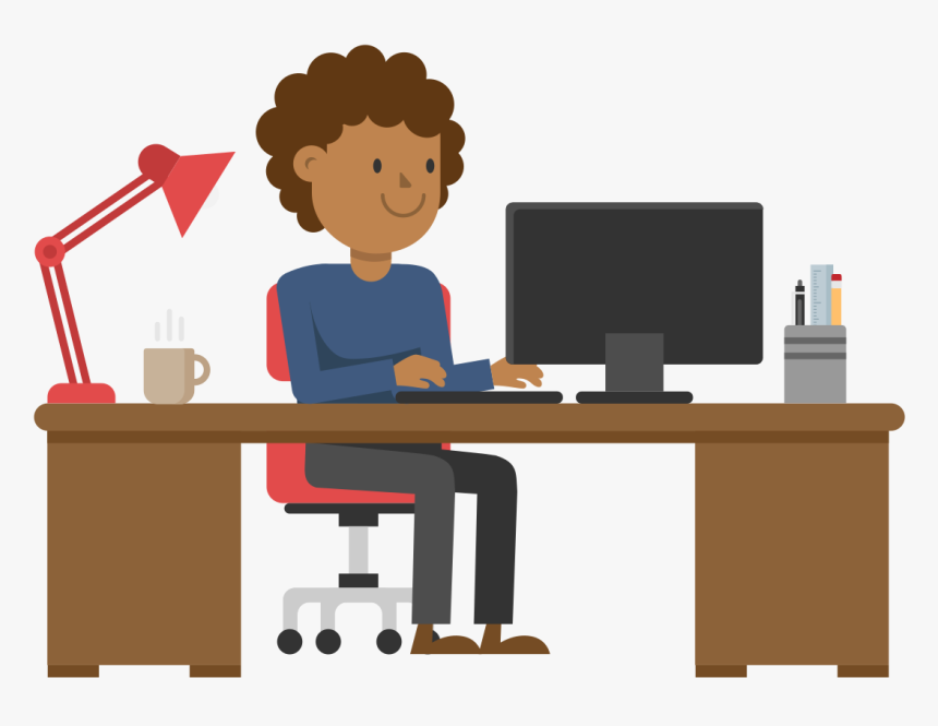 Black Man Working At His Desk Cartoon Vector - Working At Desk Cartoon ... Black Man Working At His Desk Cartoon Vector - Working At Desk Cartoon ...