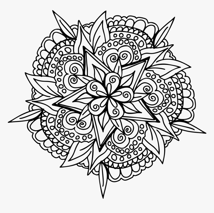 Hand Drawn Floral Line Art Maths Cover Page Design HD Png Download