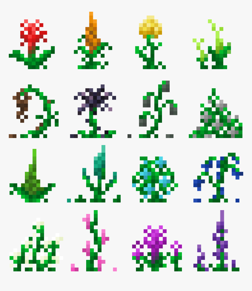 Minecraft Flower Pattern HD Png Download Kindpng