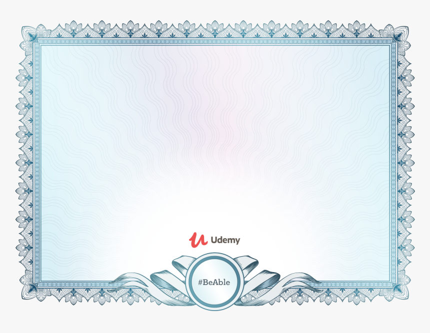 Transparent Blank Certificate Template Png Udemy Web Developer 