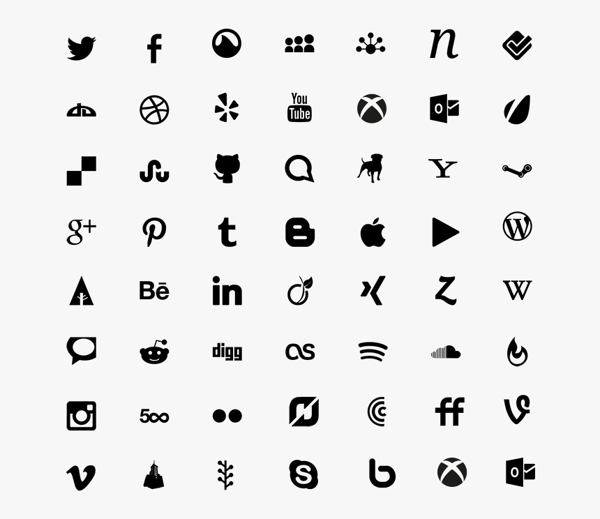 Font Awesome Social Icons Png Transparent Png Kindpng