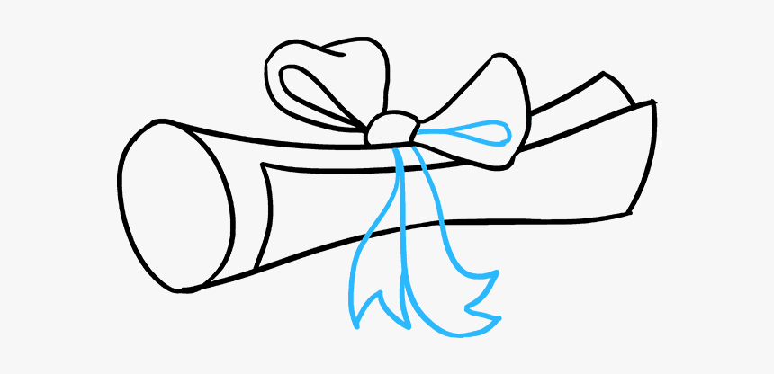 How To Draw Scroll - Diploma Scroll Drawing, HD Png Download - kindpng How To Draw Scroll - Diploma Scroll Drawing, HD Png Download - kindpng