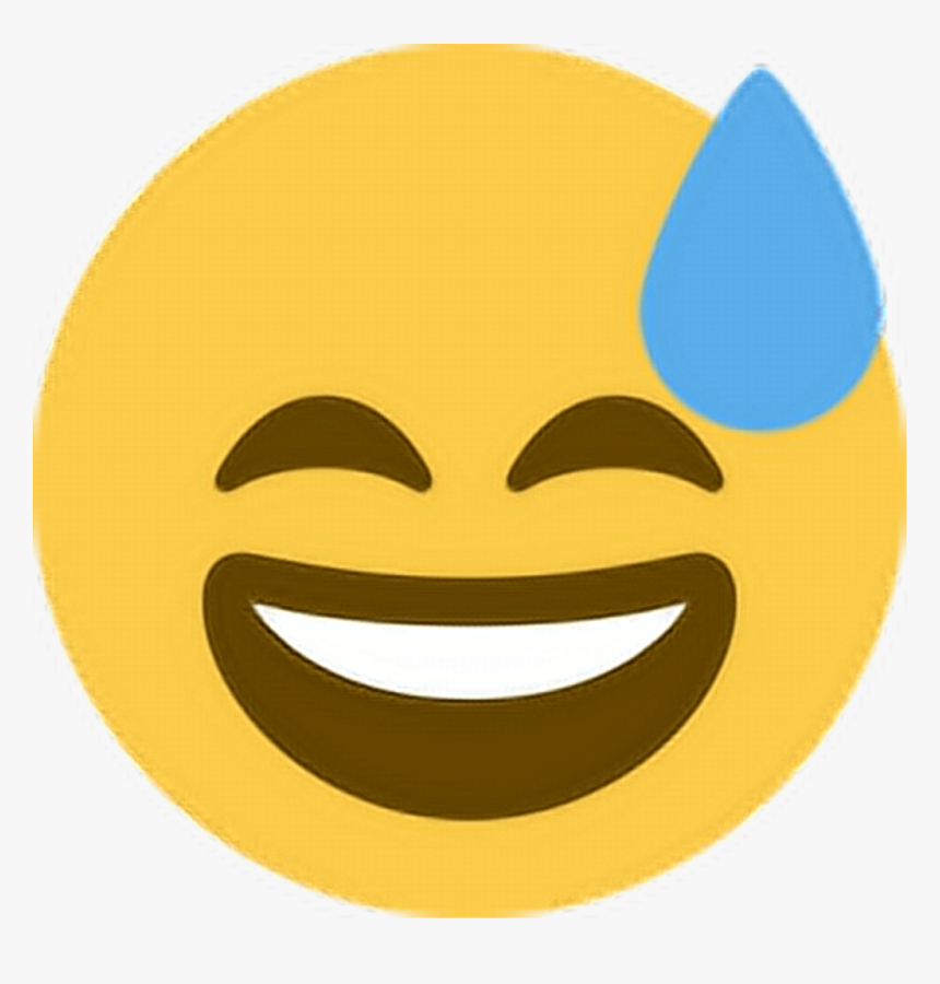 Sweat Emoji Png Smiling With Sweat Emoji Transparent Png Kindpng