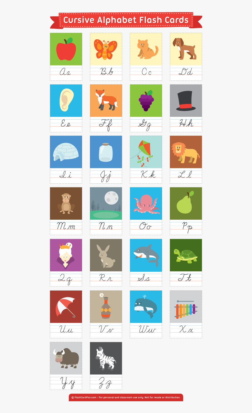 Free Printable Cursive Alphabet Flash Cards Cursive Alphabet Flash In