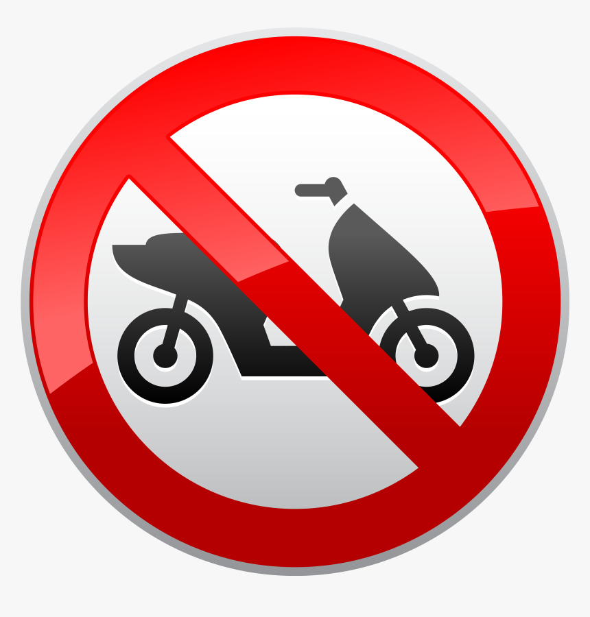 No Motorcycles Sign Png Clip Art, Transparent Png - kindpng