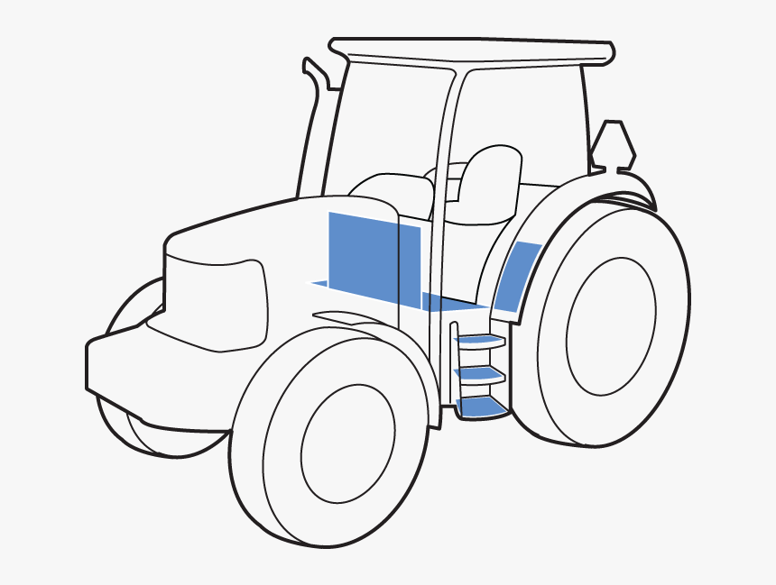 Tractor - Line Art, HD Png Download - kindpng