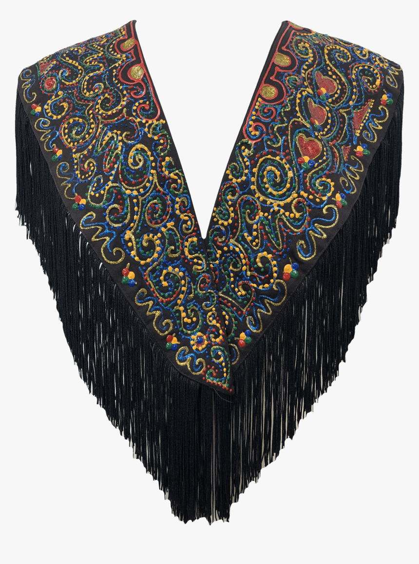 Multicolor Puff Painted Fringe Collar - Stole, HD Png Download - kindpng
