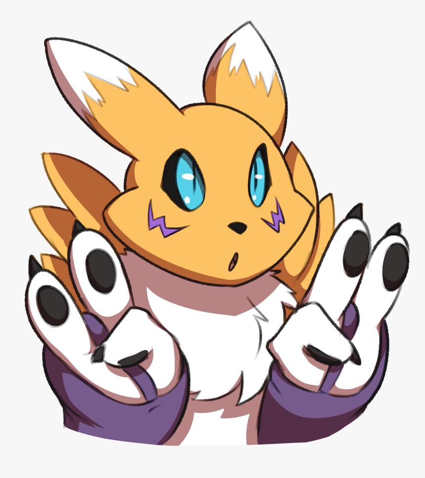 Renamon V Emote - Cartoon, HD Png Download - kindpng
