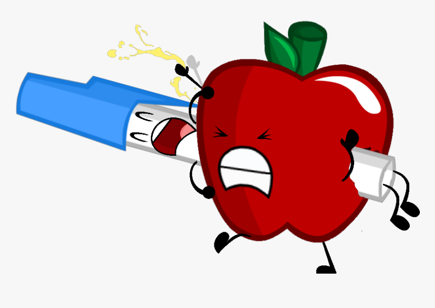 Apple And Pen - Bfdi Apple, HD Png Download - kindpng
