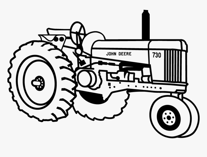 Tractor124 John Deere Tractors Art Black And White HD Png Download