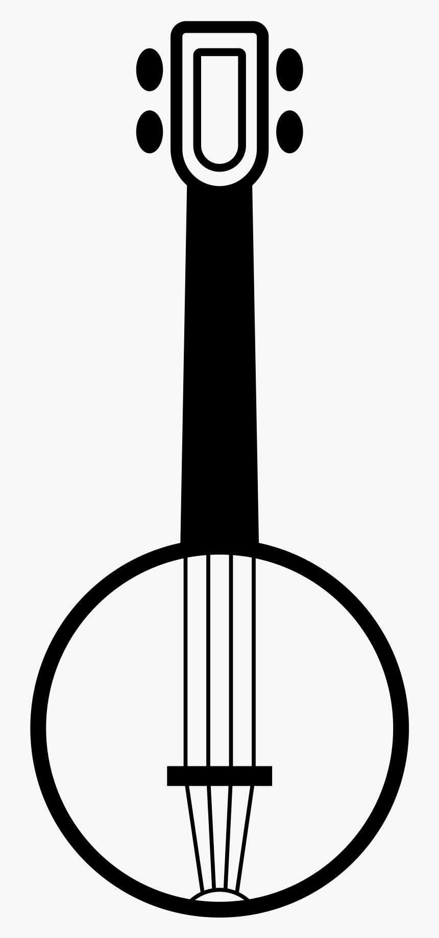 Black And White Banjo - Draw A Banjo Easy, HD Png Download - kindpng