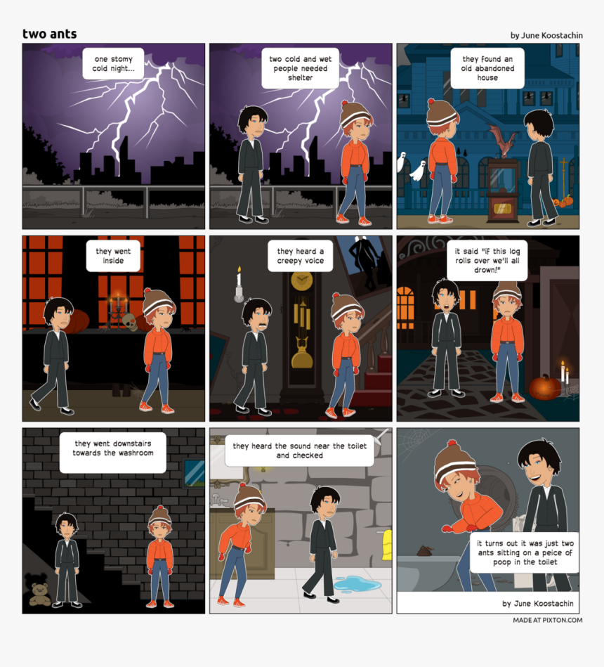 June Halloween Comic - Cartoon, HD Png Download - kindpng